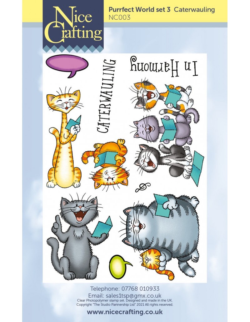 Nice Crafting - Purrfect World Set 3 - Caterwauling Stamp Set - NC003